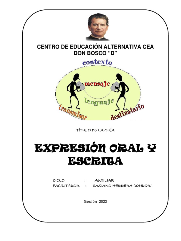Guía de Expresión Oral y Escrita | PDF | Comunicación | Comunicación no ...