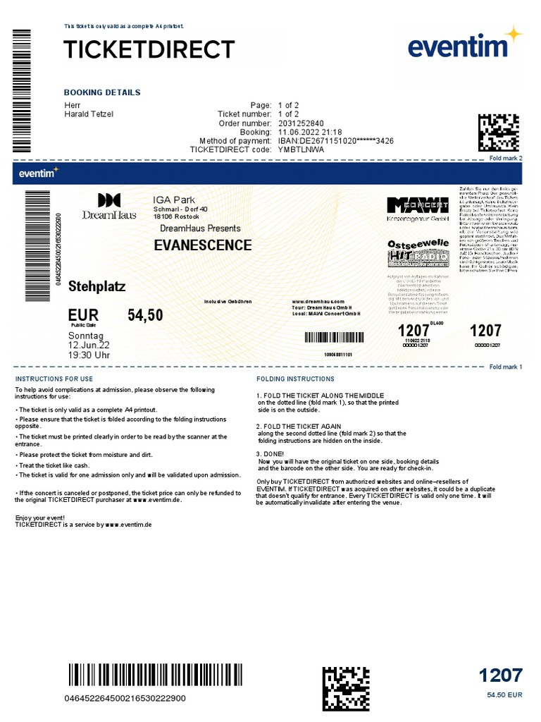 Ticketdirect 2031252840 | PDF | Ticket (Admission)