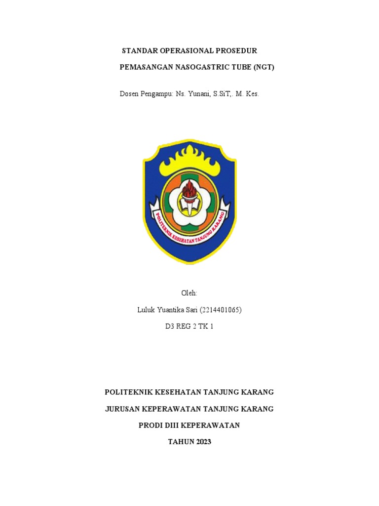 Prosedur Pemasangan NGT yang Tepat | PDF