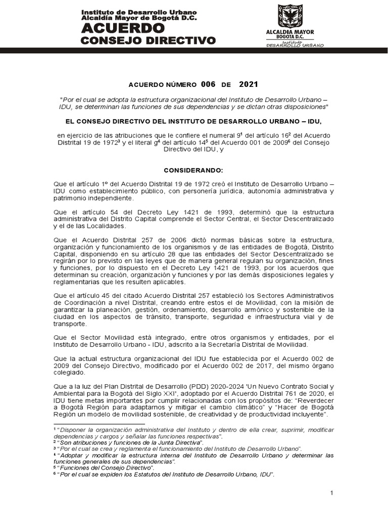 Acuerdo-006 - 2021 | PDF | Planificación urbana | Planificación