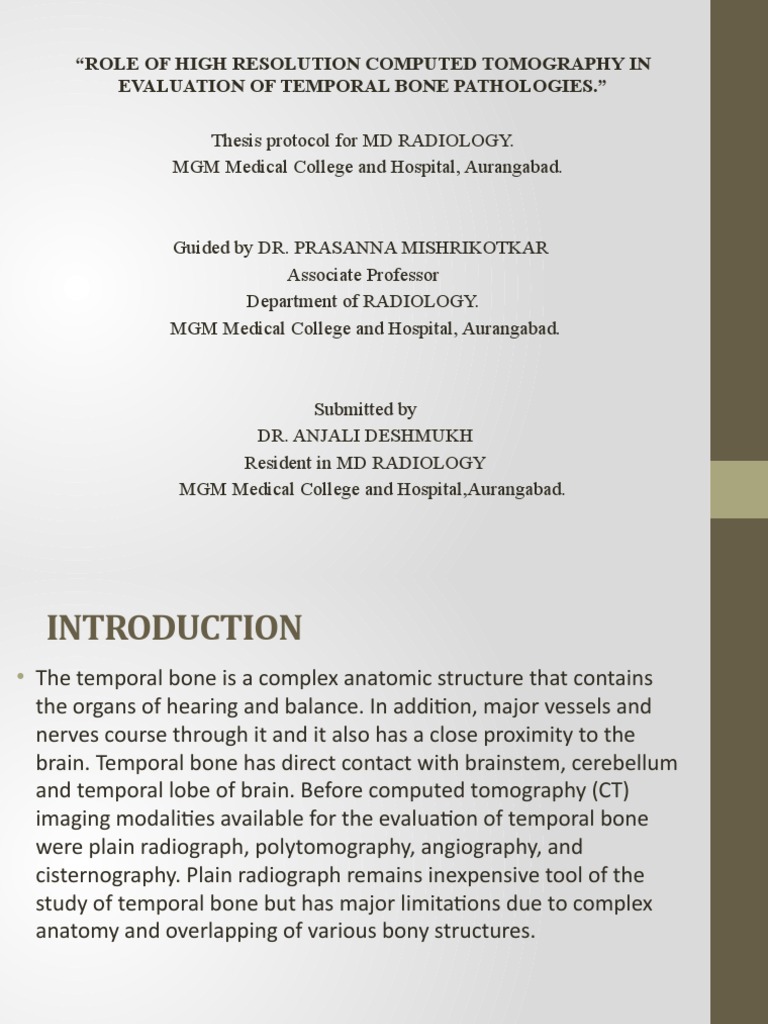 HRCT in Temporal Bone Pathology Evaluation | PDF | Ct Scan | Radiology