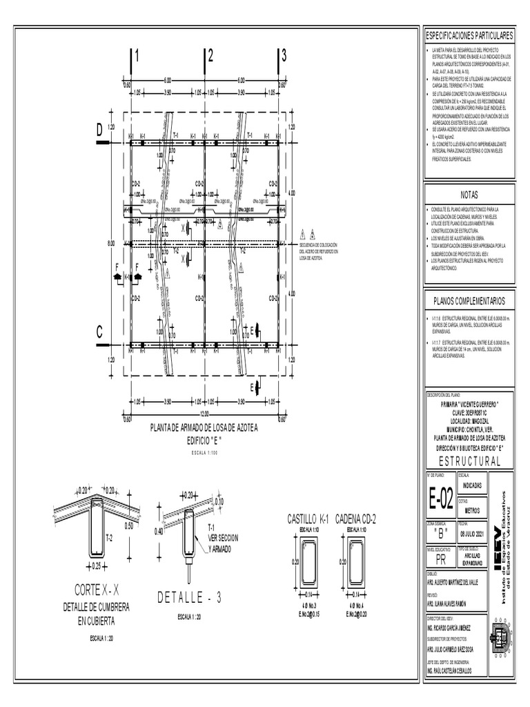 Estructural Cimentacion Primaria Vicente Guerrero - Magozal - CHONTLA-E-02 | PDF | Ingeniería de ...