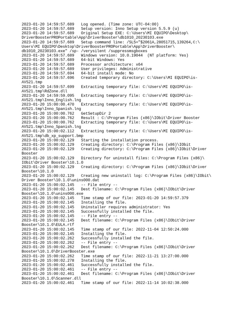 Setup Log 2023-01-20 #001 | PDF | Filename | Microsoft Windows