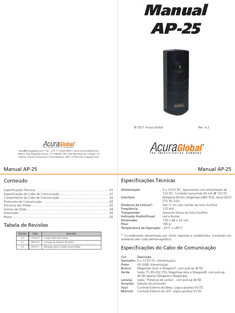500.174 AP-25 Datasheet PT | PDF | Mordeu | Engenharia da Computação