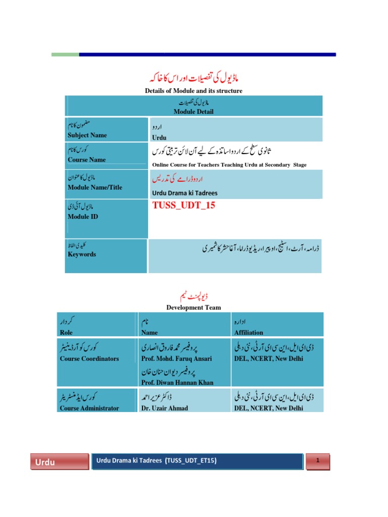 Urdu Drama | PDF