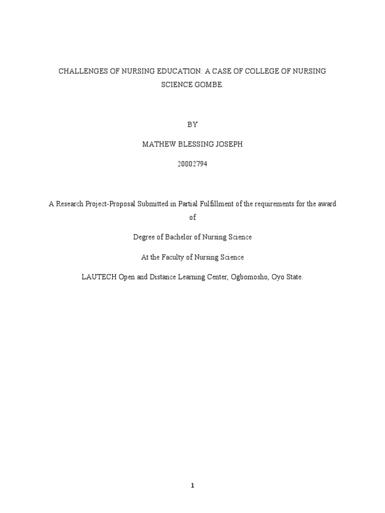 Lautech Proposal | PDF | Nursing | Learning