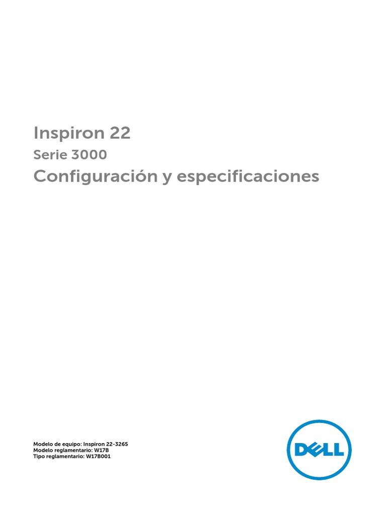 Inspiron 22 3265 Desktop Aio - Setup Guide - Es MX | PDF | USB | Dell