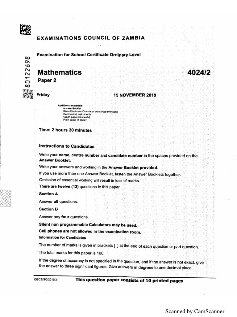 MATHS Paper 2 | PDF | Mathematics | Algebra