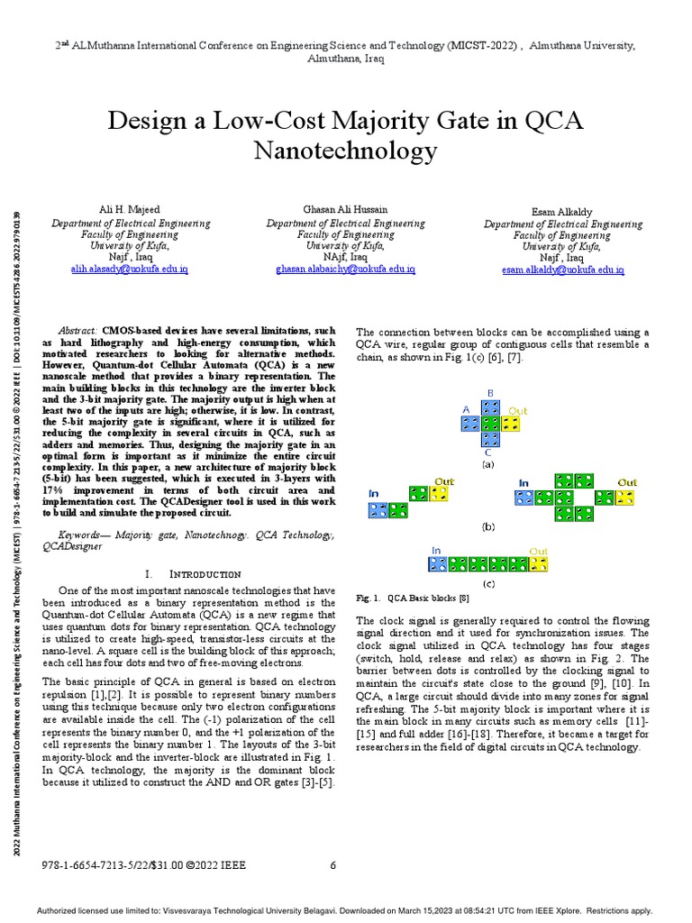 Design - A - Low-Cost - Majority - Gate - in - QCA - Nanotechnology (1 ...