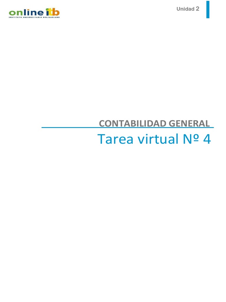 Tarea Virtual 4 Unidad 2 | PDF | Contabilidad | Bancos