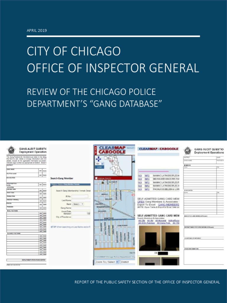 OIG CPD Gang Database Review | PDF | Chicago Police Department | Gang