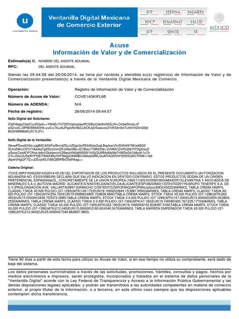 Acuse COVE..A EDITAR | PDF