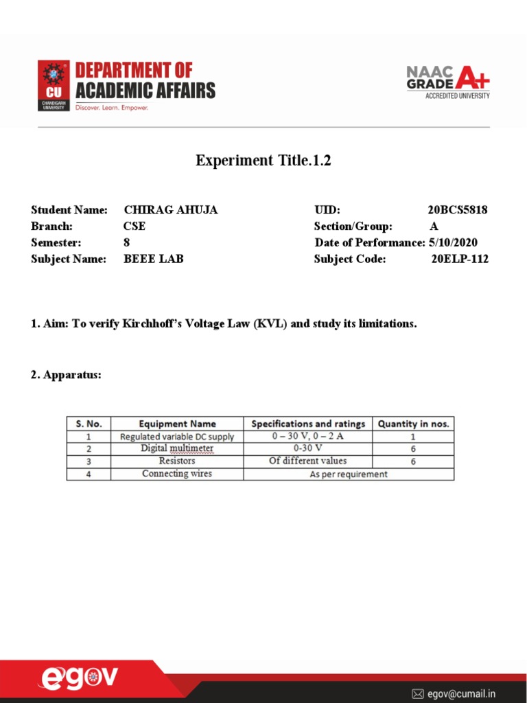 Beee Lab 1.2 Practical | PDF | Metrology | Materials Science