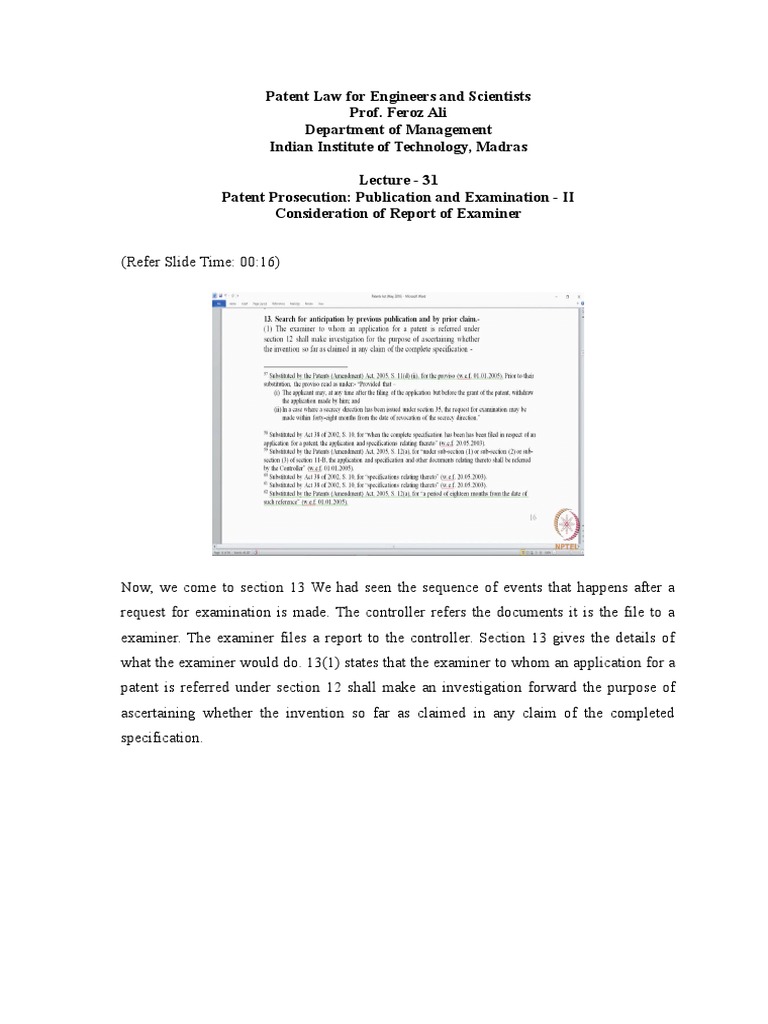 Lec 31 | PDF | Glossary Of Patent Law Terms | Priority Right