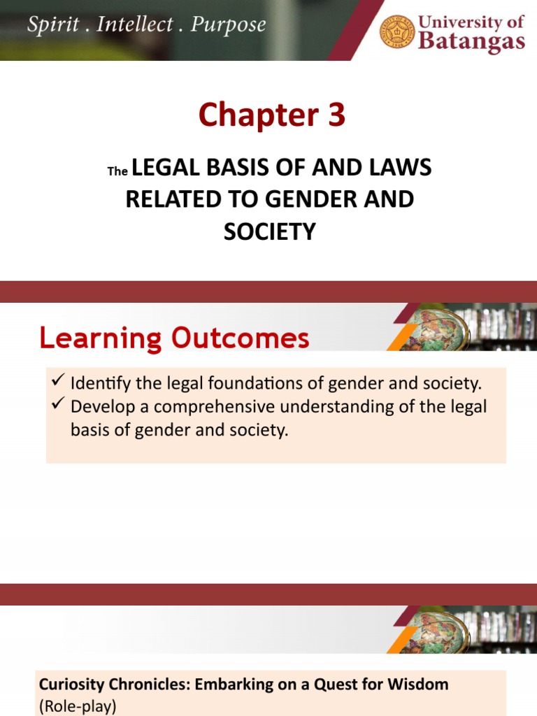 Chapter 3 - Legal Basis of Gender and Society | PDF | Gender | Gender ...