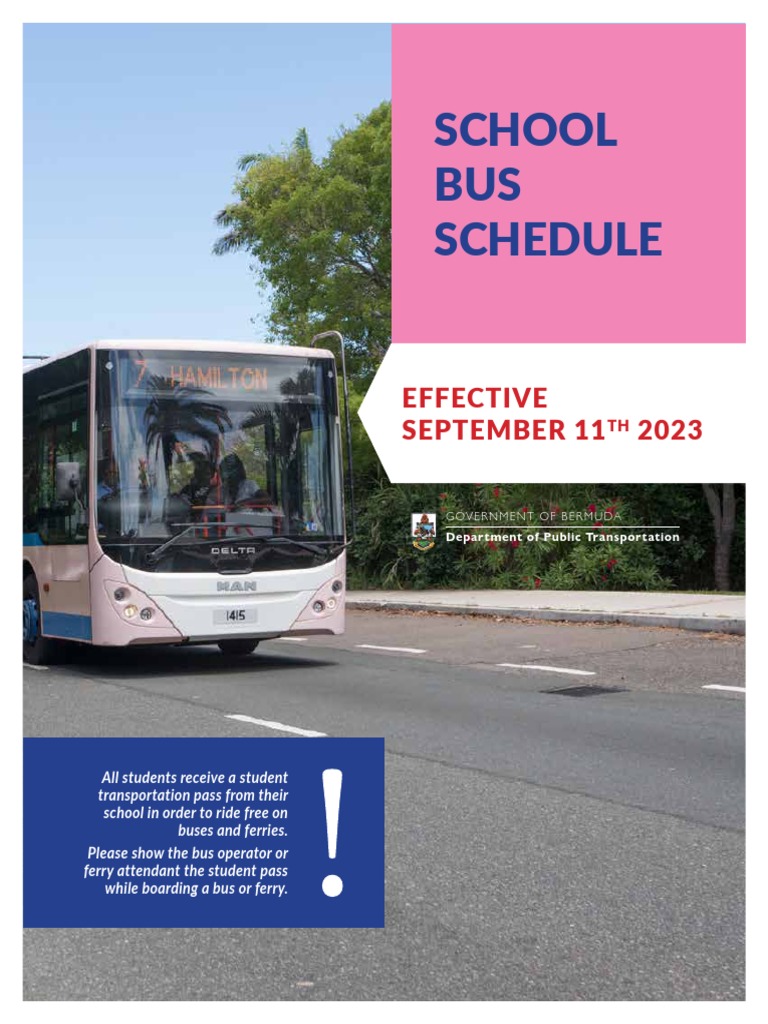 School BUS Schedule SEPT 2023 | PDF | Public Services | Public Transport
