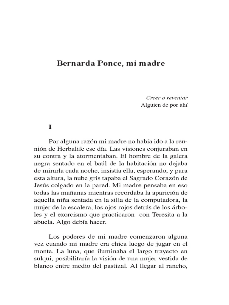 Bernarda Ponce, Mi Madre | PDF | María, madre de Jesús