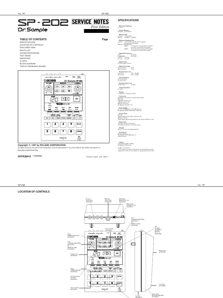 Roland sp-202 DR - Sample SM | PDF