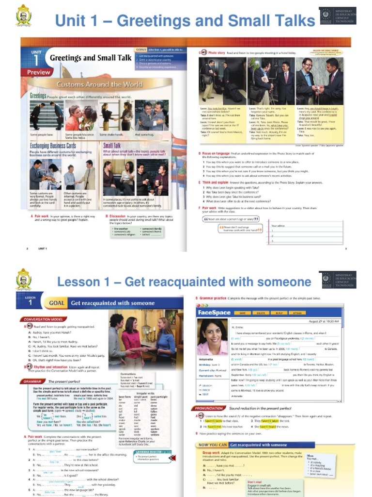 Unit 1 - Greetings and Small Talk Studentbook | PDF