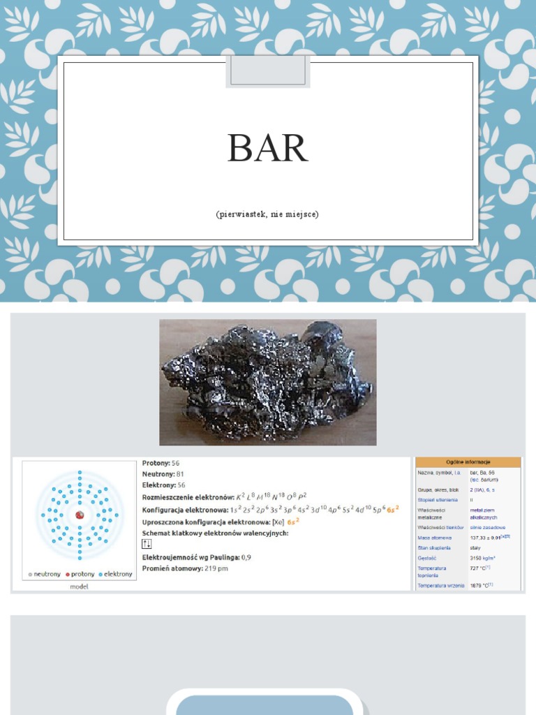 Chemia Pierwiastek Bar | PDF