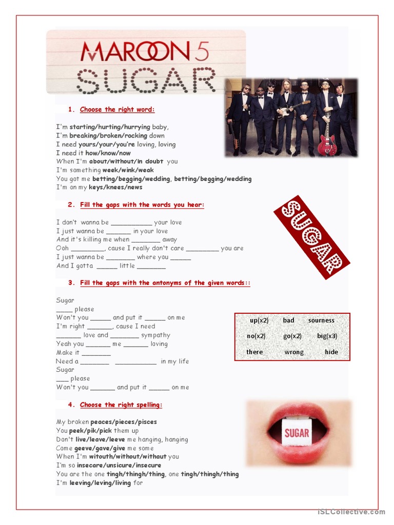Song - Sugar - Maroon 5 | PDF
