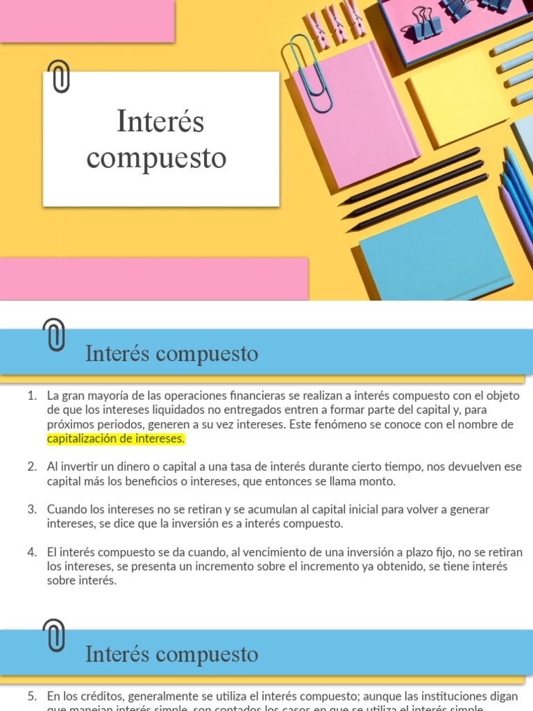 Fórmula del Interés Compuesto | PDF | Interés | Interés compuesto