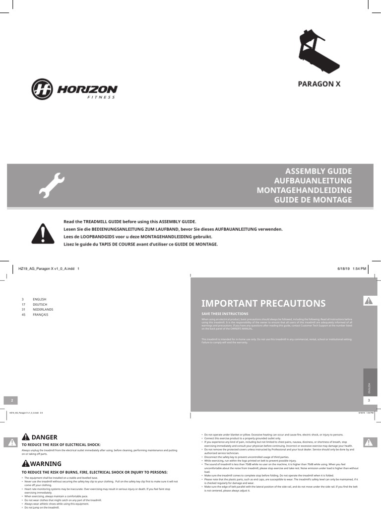 Paragon X | PDF | Treadmill | Screw