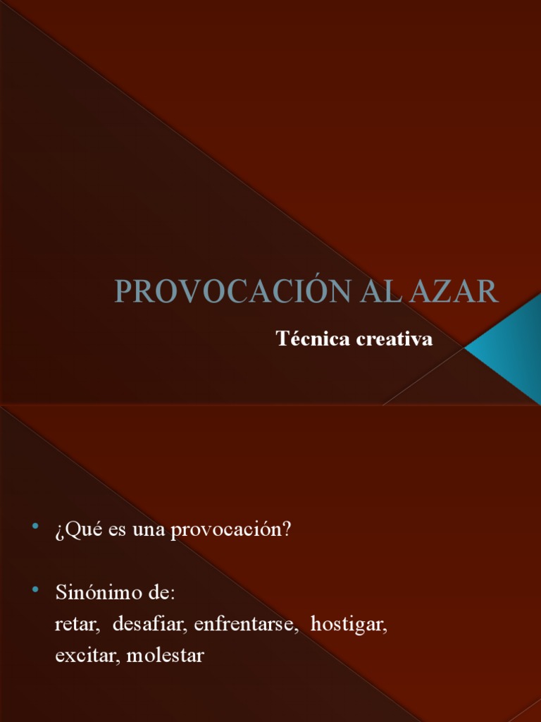 PROVOCACIÓN AL AZAR_s | PDF