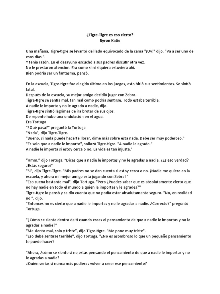 Tiger-Tiger Is It True | PDF | Pensamiento