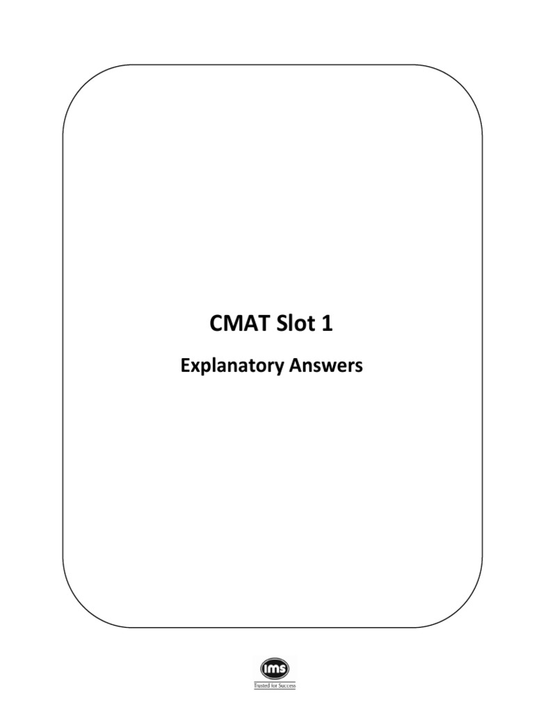 CMAT 2021 Slot 1 Solutions | PDF | Teaching Methods & Materials