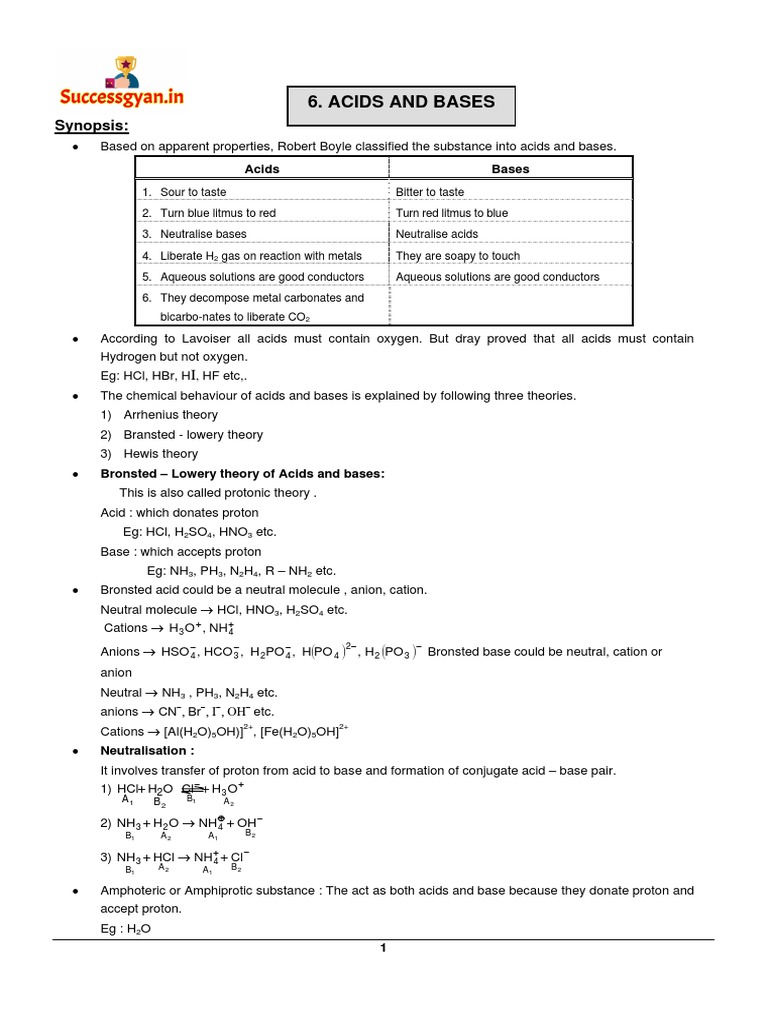 Acids and Bases | PDF | Acid | Buffer Solution