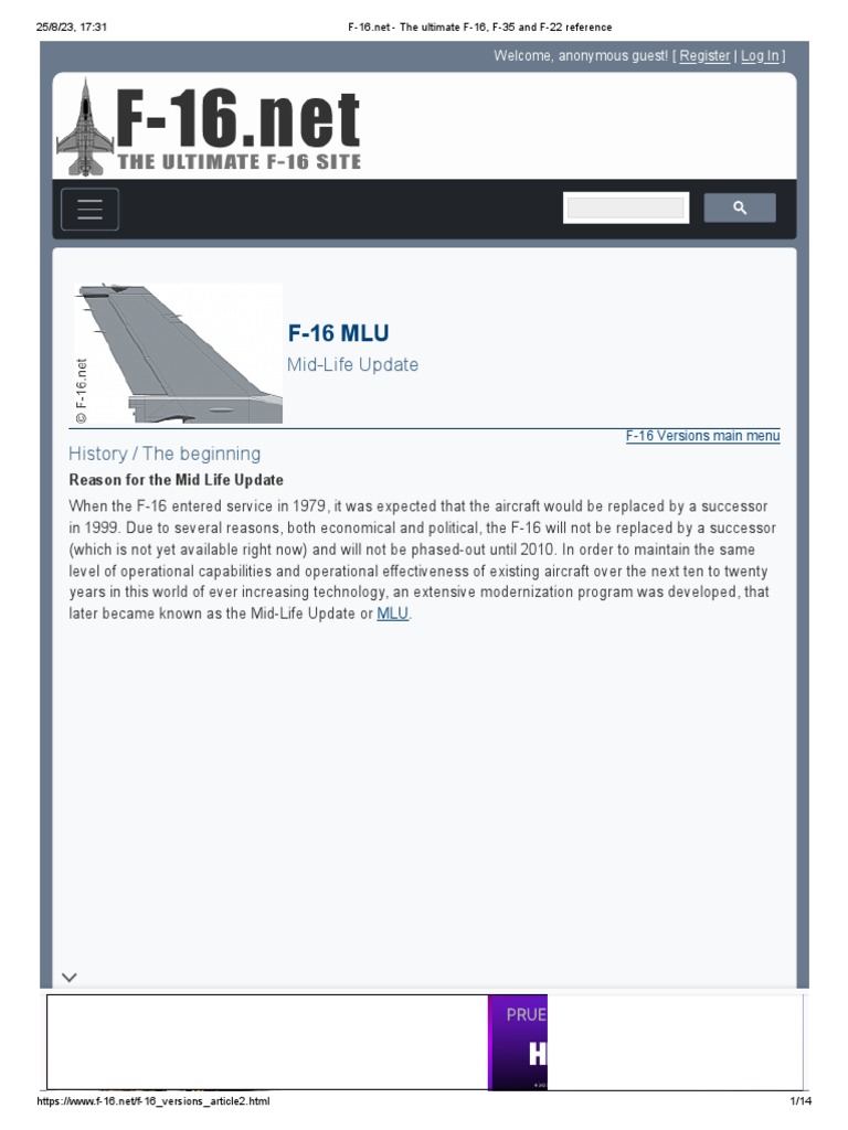 F-16 MLU F16 Net | Download Free PDF | General Dynamics F 16 Fighting Falcon | Lockheed Martin F ...