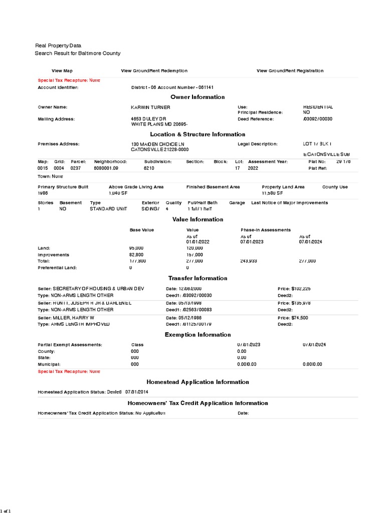 SDAT Real Property Data Search - SDAT Real Property Data Search-1-1 ...