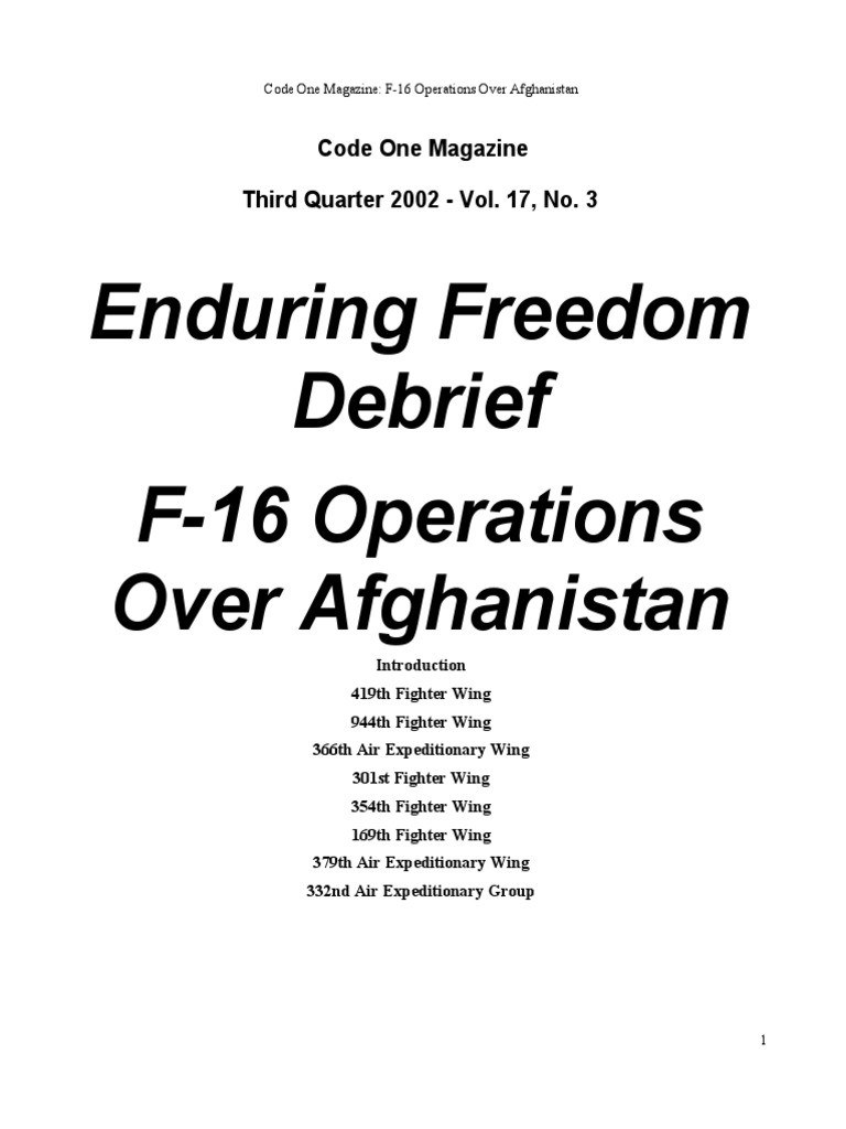 Code One Magazine Enduring Freedom Afganistan | PDF | General Dynamics ...