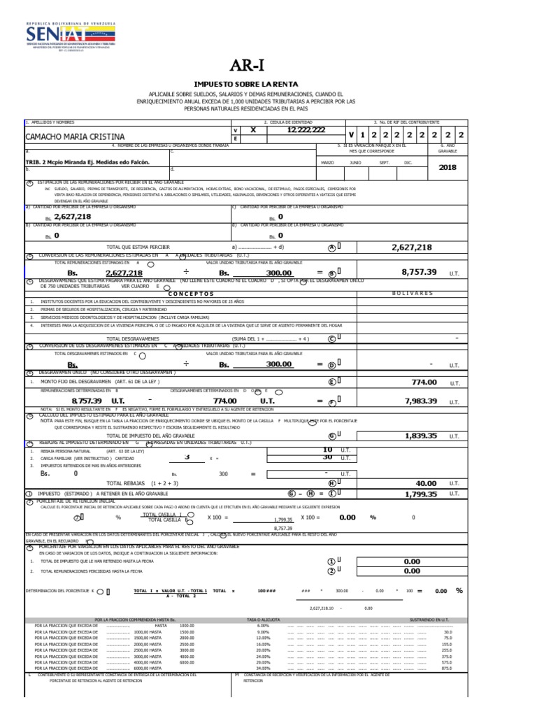 Impuesto sobre la Renta 2018 | PDF | Porcentaje | Finanzas del gobierno