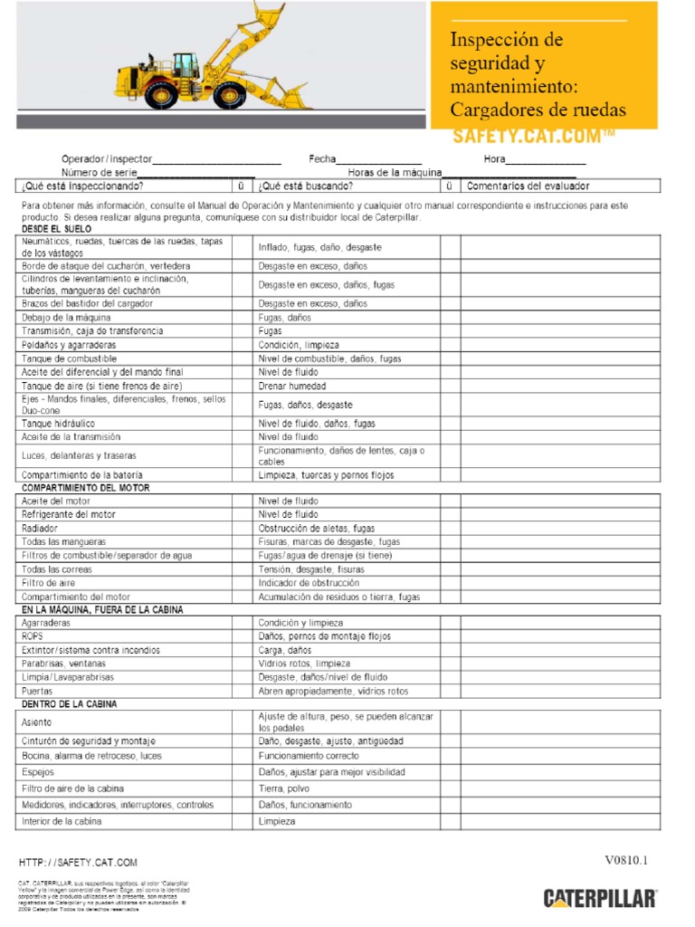CHECKLIST CARGADOR RUEDAS | PDF