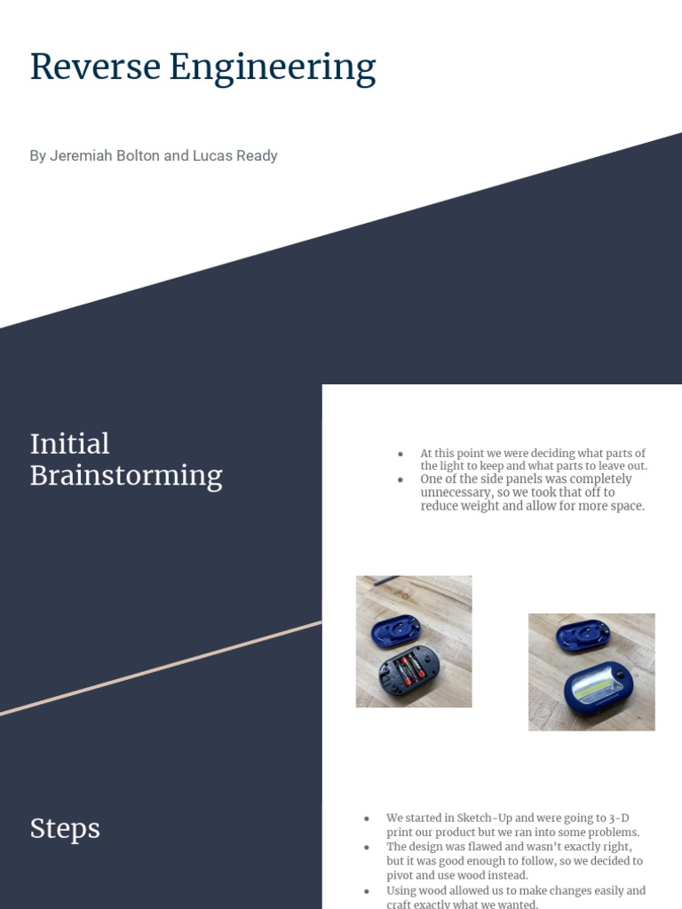 Reverse Engineering Project | PDF | Equipment | Manufactured Goods Reverse Engineering Project | PDF | Equipment | Manufactured Goods