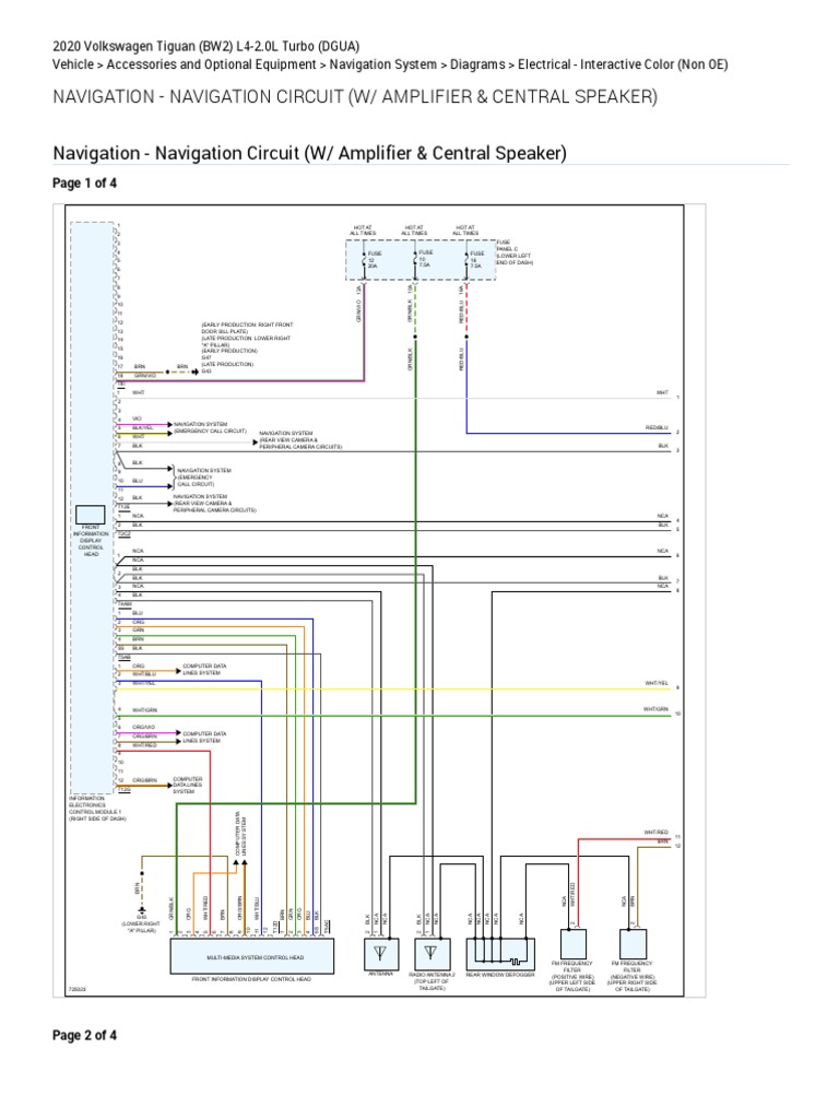 Tiguan 2020navigation - Navigation Circuit (W - Amplifier & Central ...