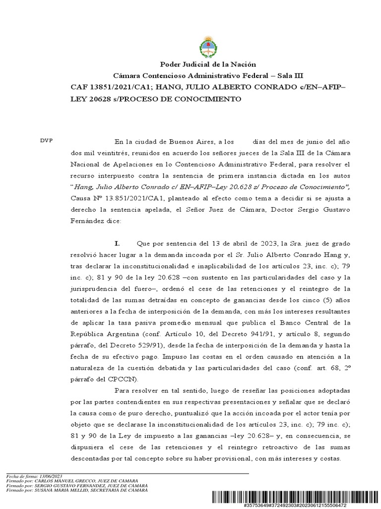 Fallo | PDF | Caso de ley | Sentencia (ley)