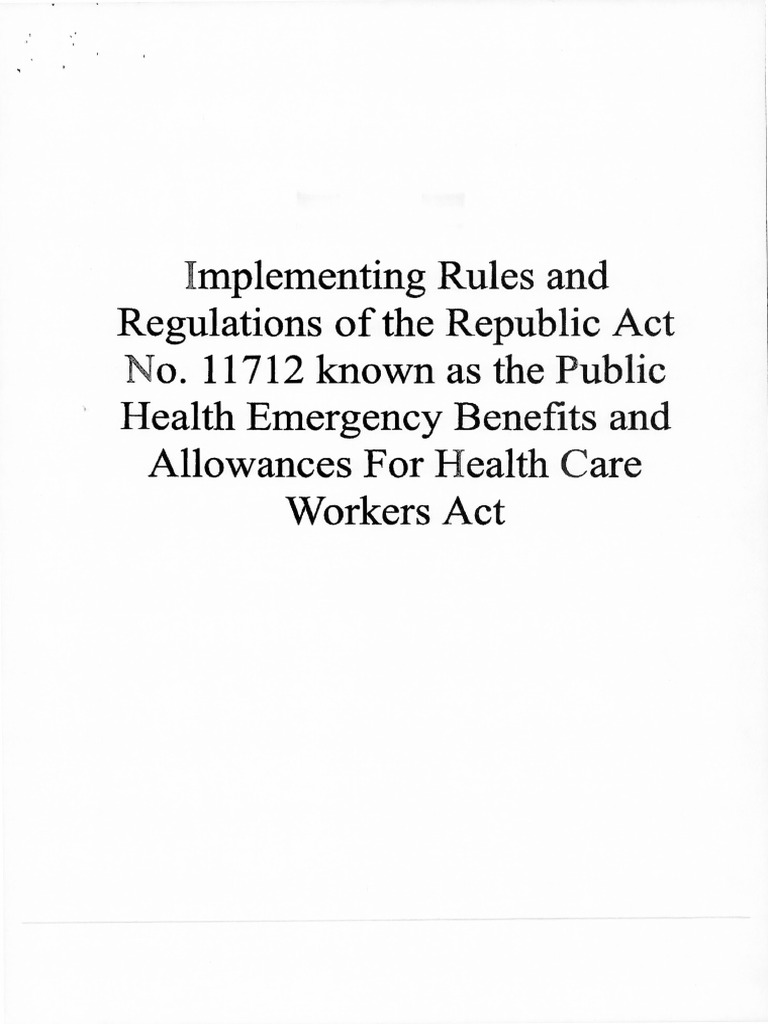 Irr Ra 11712 | PDF | Health Care | Public Health