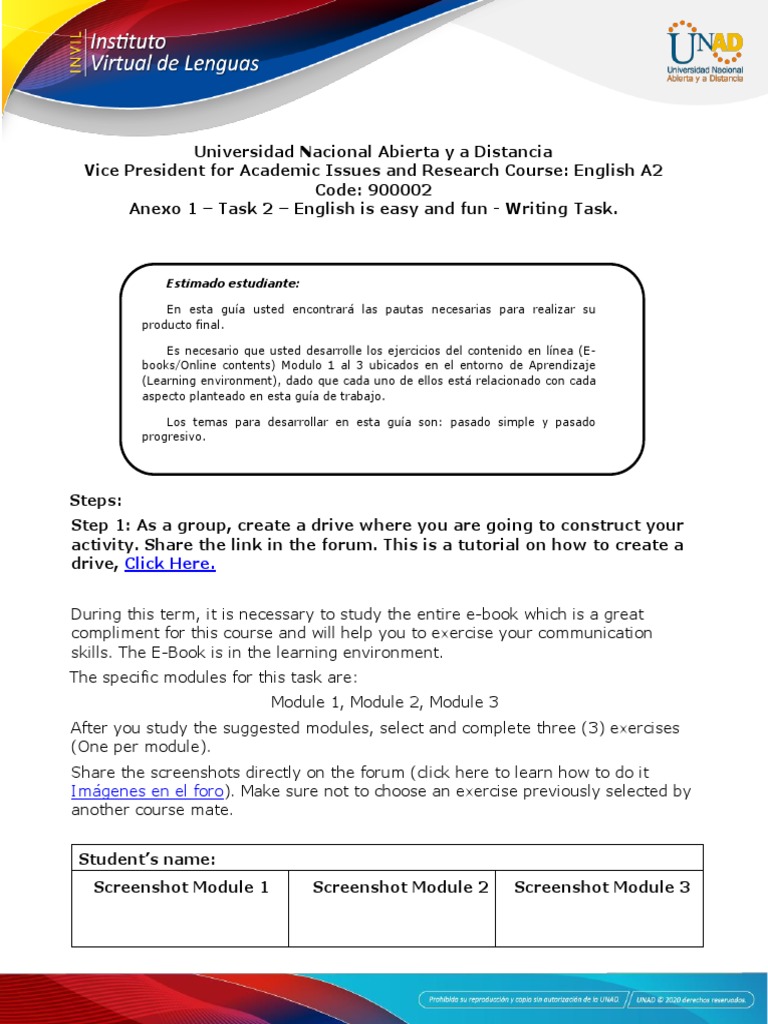 Anexo 1 - Task 2 - English Is Easy and Fun. Writing Task | PDF | Linguistic Morphology ...
