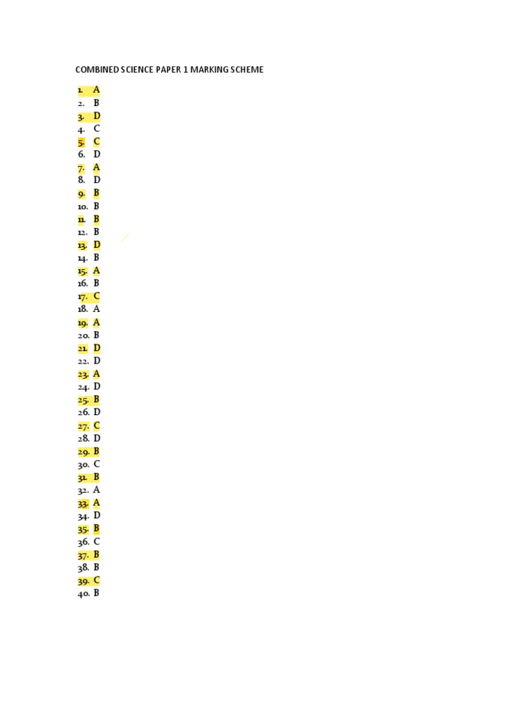 O-Levels Combined Science 2023 Answers | PDF | Brake | Diesel Engine