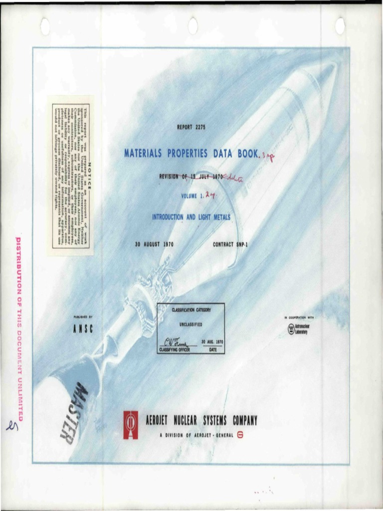NERVA Program Materials Data Book | PDF | Alloy | Metals