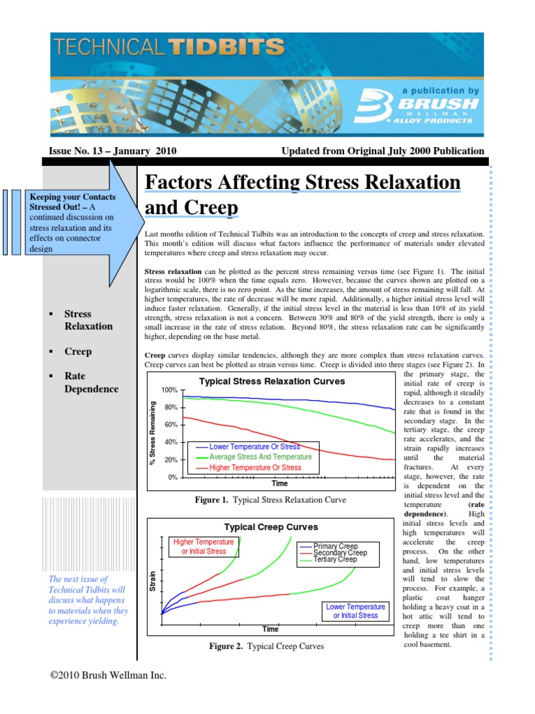 Stress & Creep in Materials | PDF | Creep (Deformation) | Deformation ...