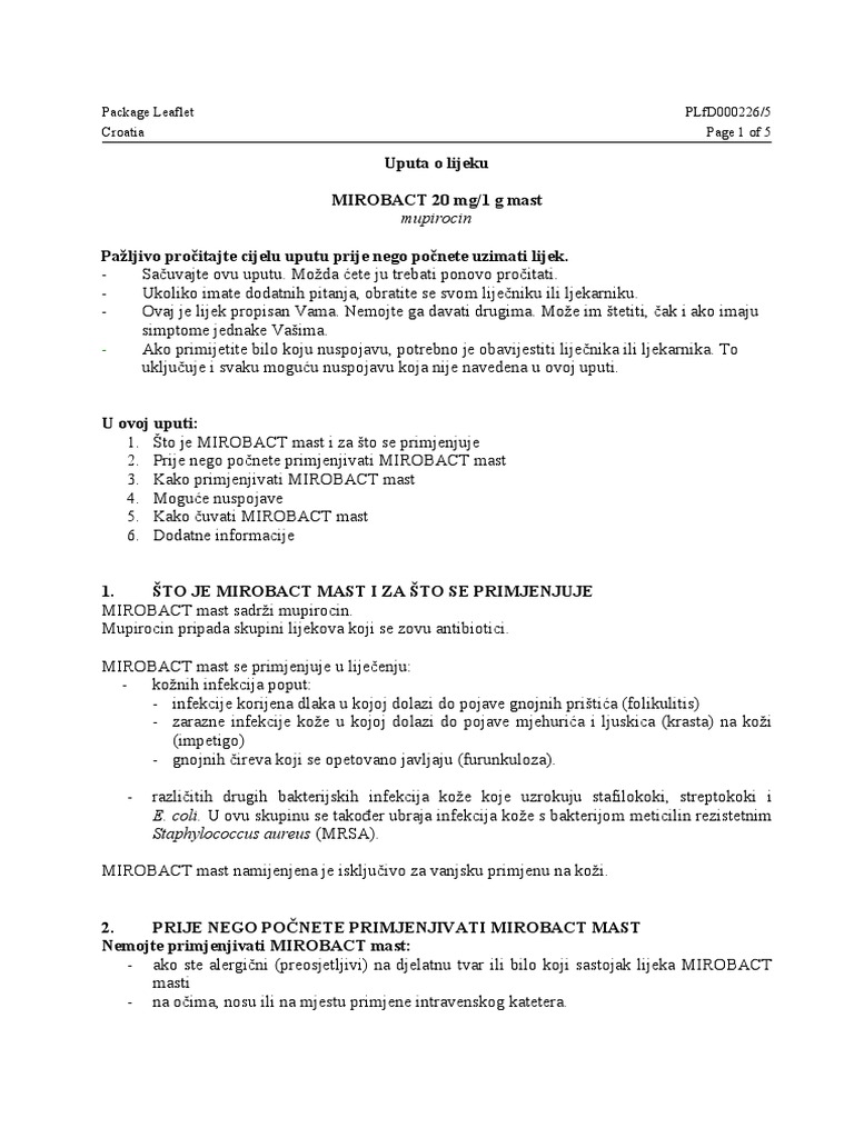 Mirobact 20 Mg1 G Mast | PDF