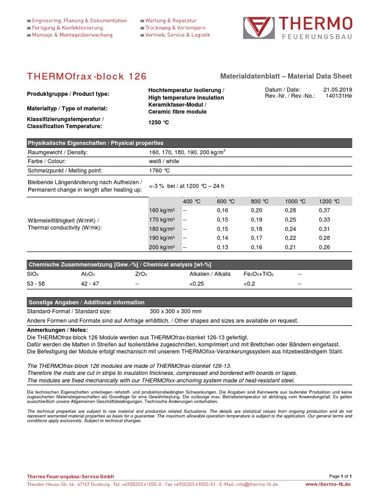 Mds Thermofrax Block 126 | PDF