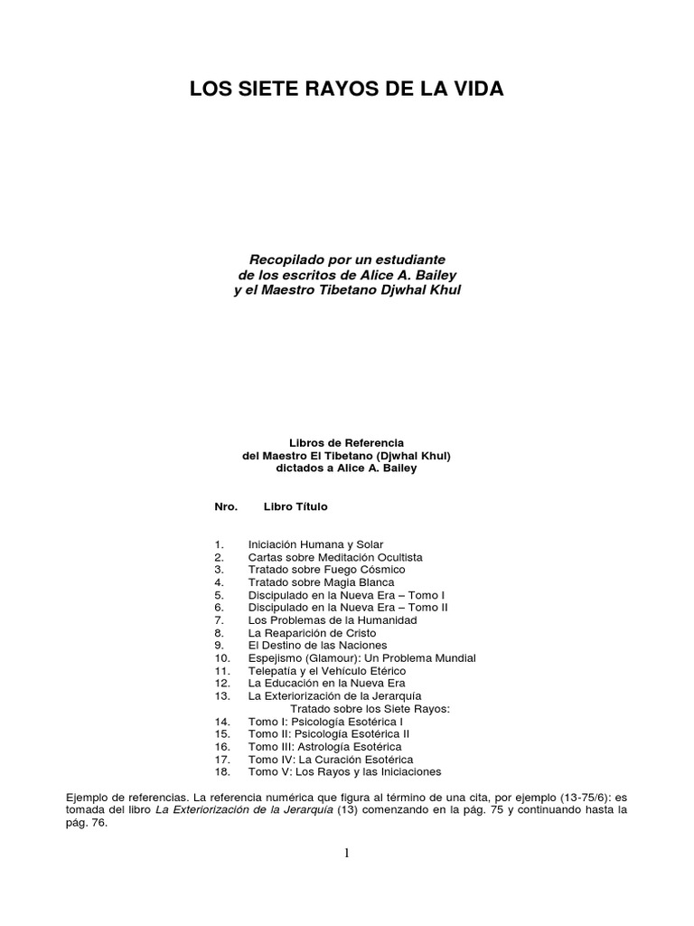 Los Siete Rayos de La Vida | PDF Los Siete Rayos de La Vida | PDF