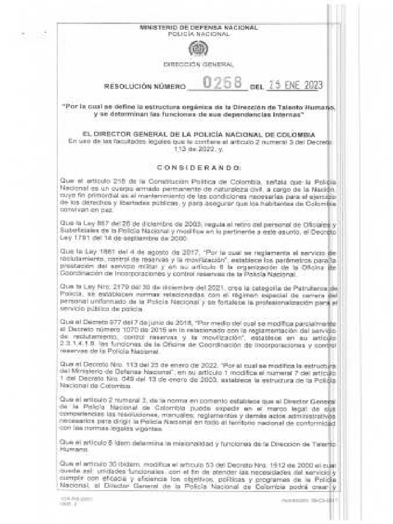 Resolucion Ndeg 0258 Del 25-01-2023 - Ditah 1 | PDF