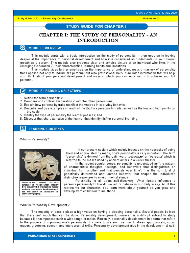 GEC10 SG1 The Study of Personality An Introduction | PDF | Extraversion And Introversion ...