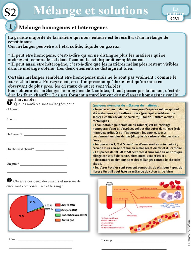 S2 Melanges Et Solutionss | PDF